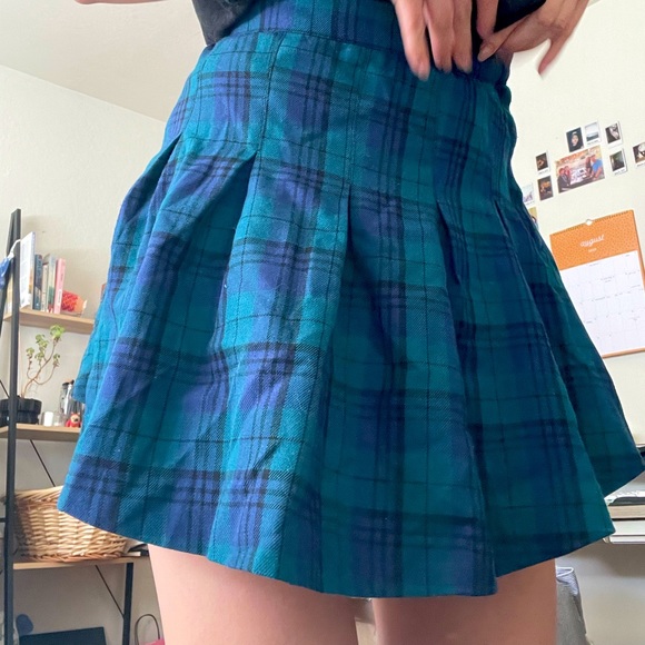 H&M | Skirts | Pleated Plaid School Girl Aline Mini Skirt | Poshmark